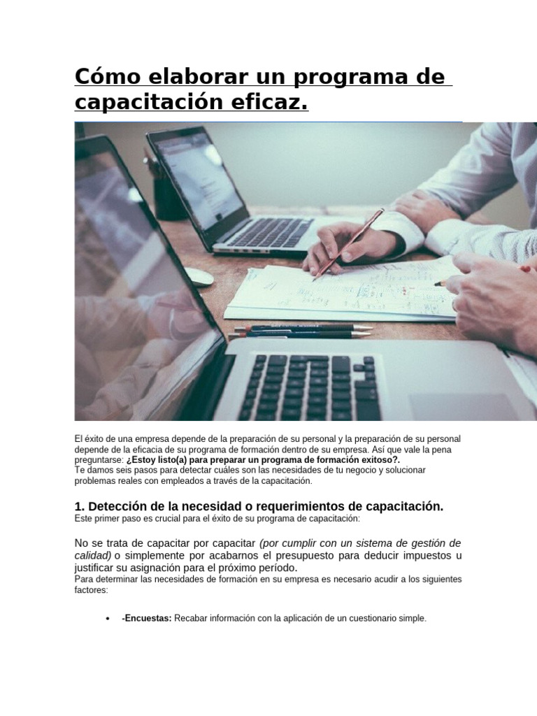 Cómo crear un programa de capacitación eficaz | PDF | Aprendizaje ...