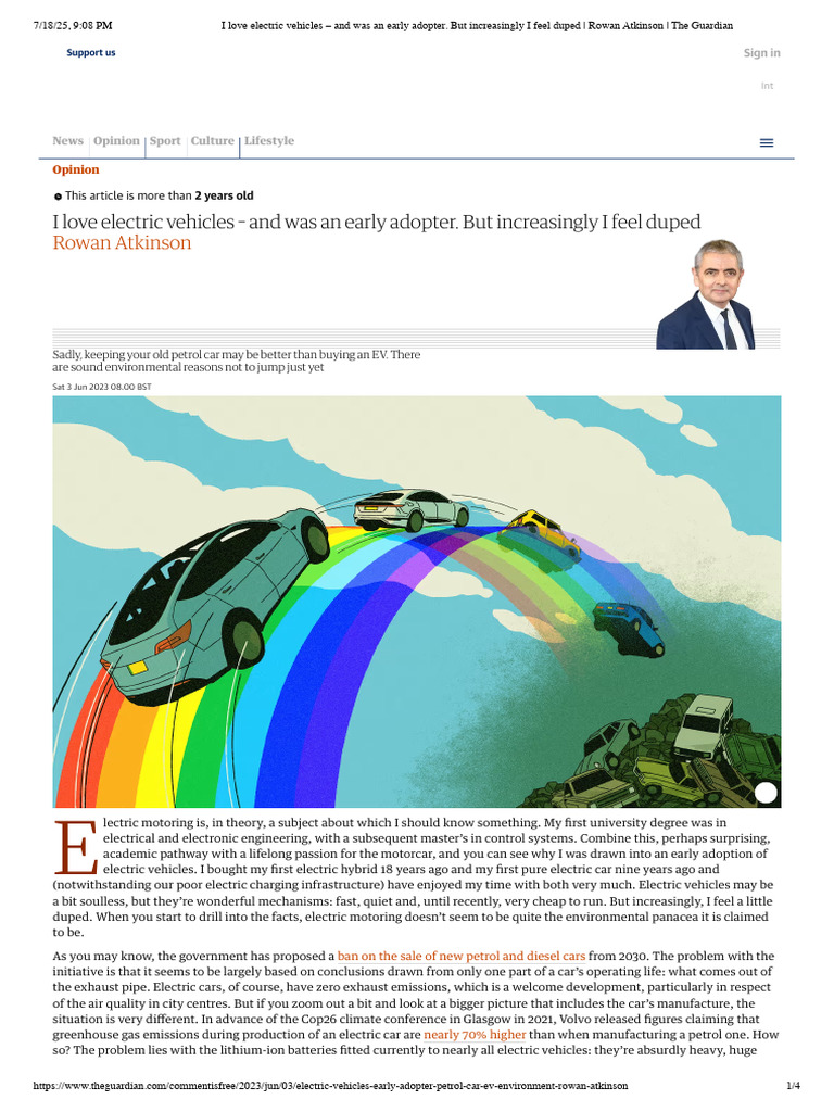 I Love Electric Vehicles - and Was An Early Adopter. But Increasingly I ...