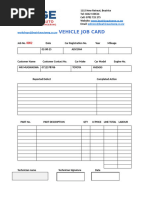 Vehicle Service Job Card Template | PDF