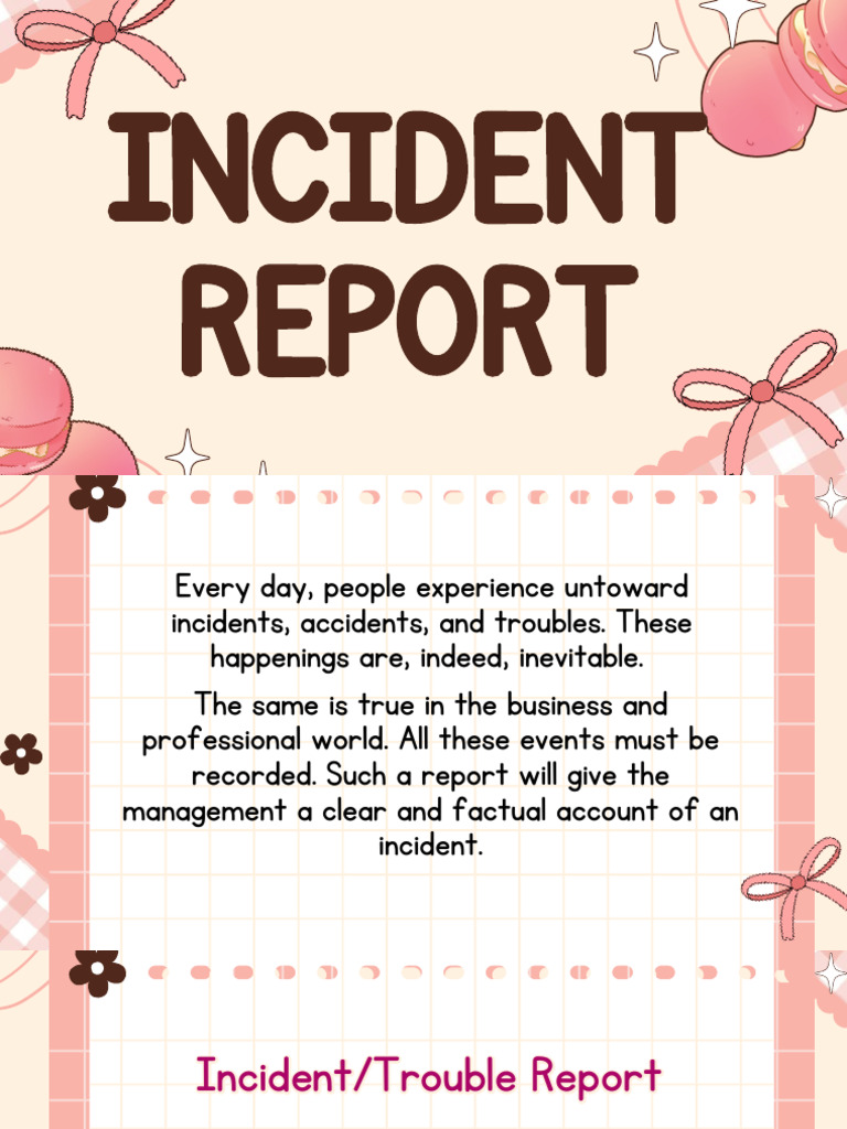 Incident Report Structure and Purpose | PDF