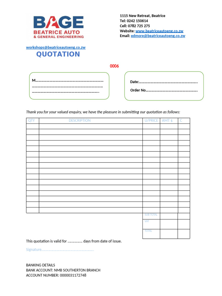 Bage Quotation | PDF