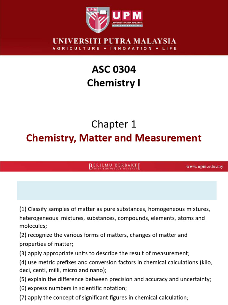 Asc0304 Chapter 1 - Chemistry, Matter and Measurement | PDF ...