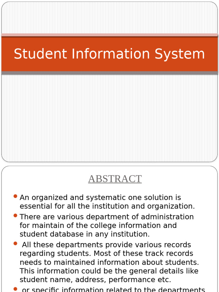 Student Information Management System | PDF | Databases | Information