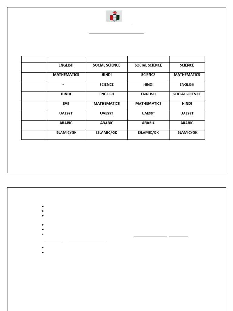 Date Sheet-Grade-5 To 8 Ev II | PDF