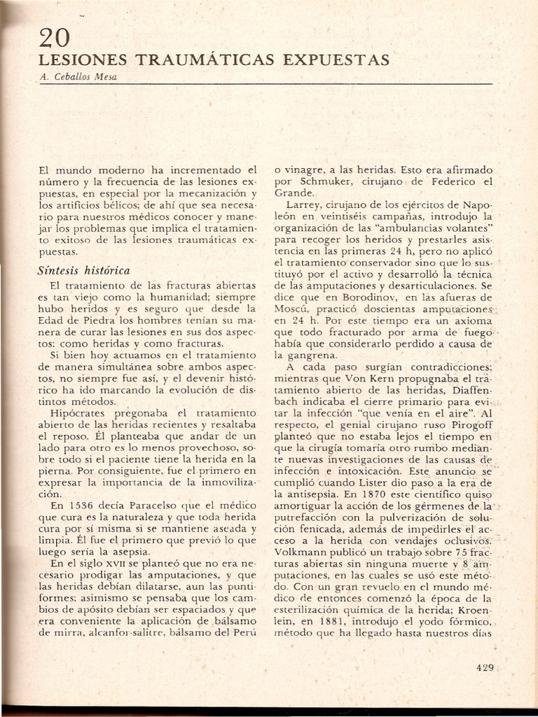 Tratamiento de Lesiones Traumatológicas Expuestas | PDF | Hueso | Herida