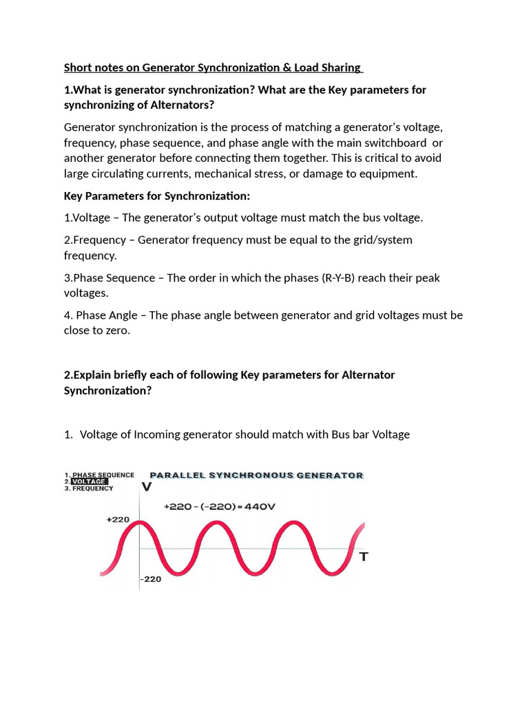 What Is Generator Synchronization | PDF | Electric Generator | Manufactured Goods