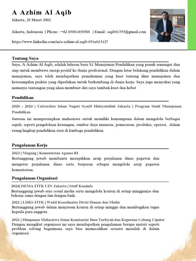 CV - A Azhim Al Aqib (1) - Compressed | PDF