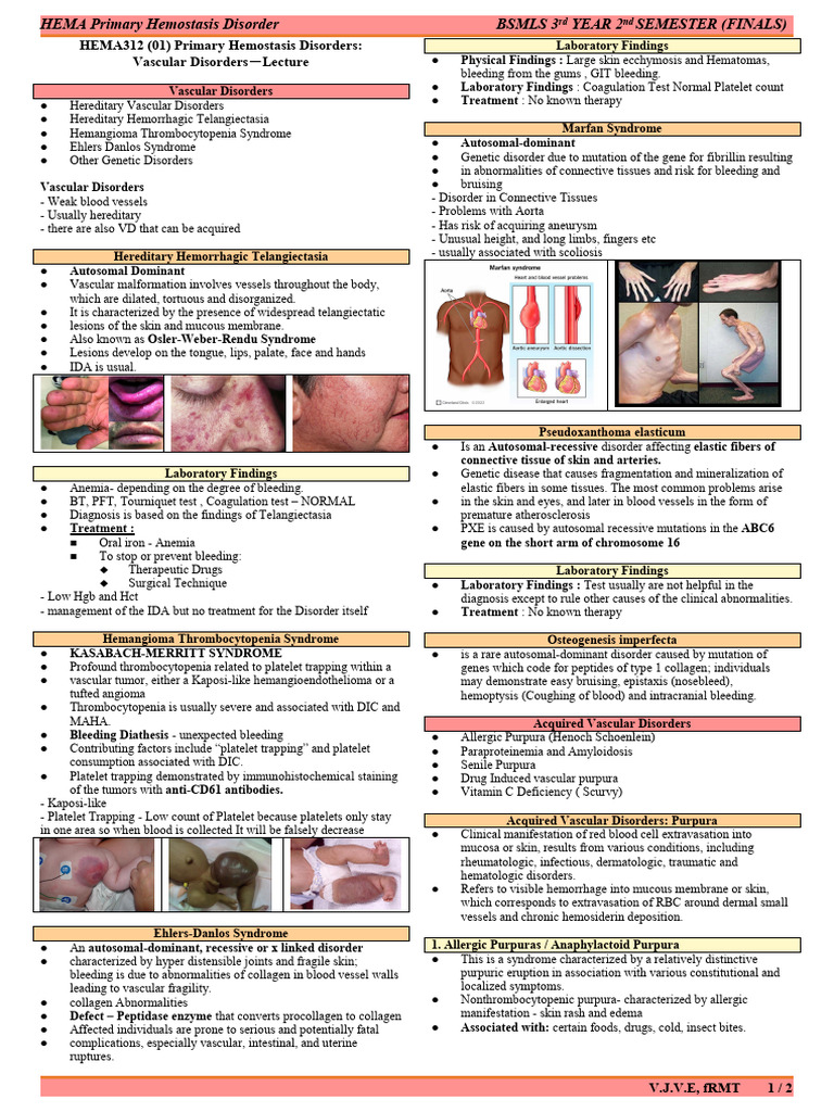 Primary Hemostasis Disorders Overview | PDF | Bleeding | Genetic Disorder