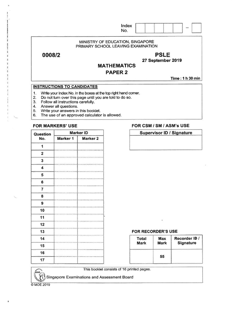 2019 Psle Paper 2 | PDF