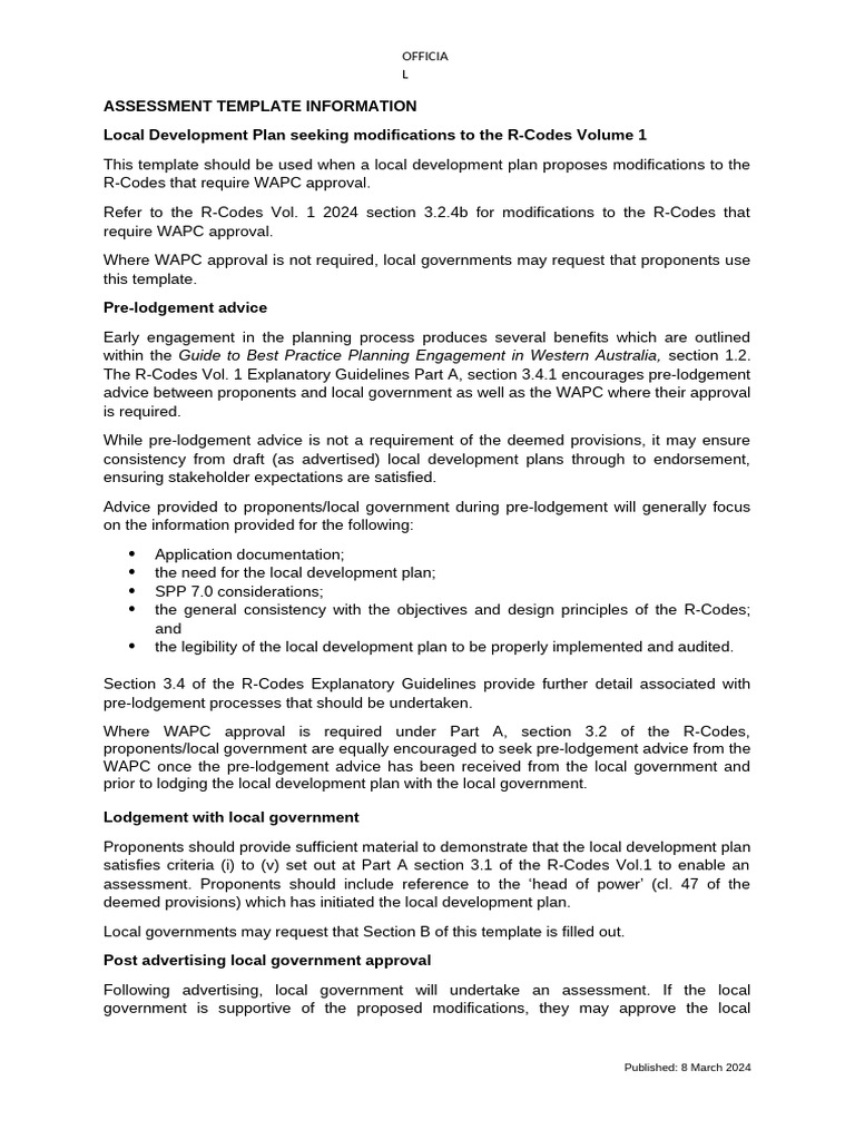 Local Development Plan R Code Modifications Template | PDF | Justice ...