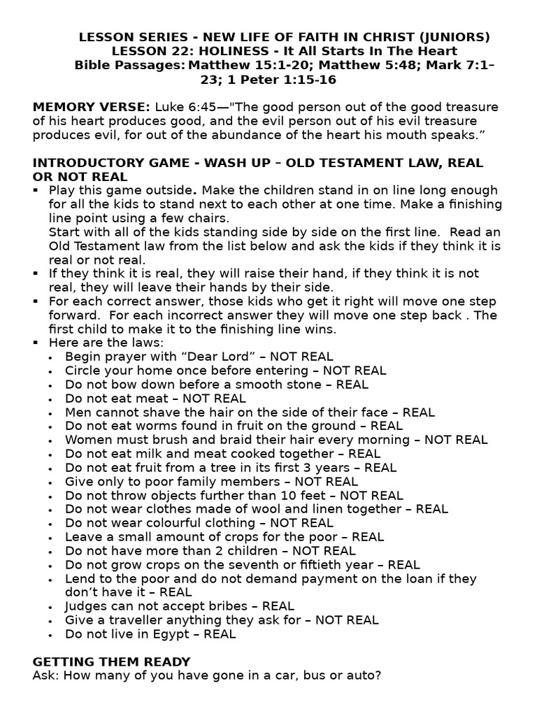 Teacher Enrichment and Lesson Plan On A New Life of Faith in Christ ...