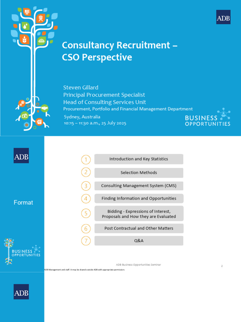 ADB Consulting Services Overview 2024 | PDF | Asian Development Bank ...