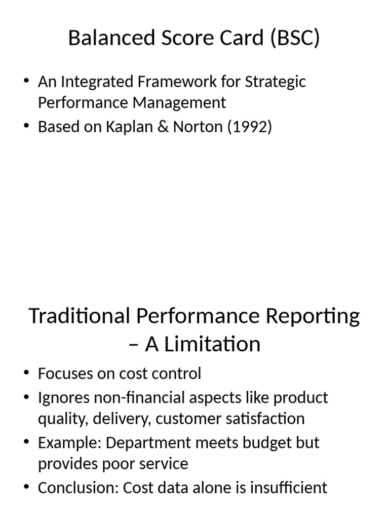 Balanced_Score_Card_Presentation | PDF | Strategic Management | Business