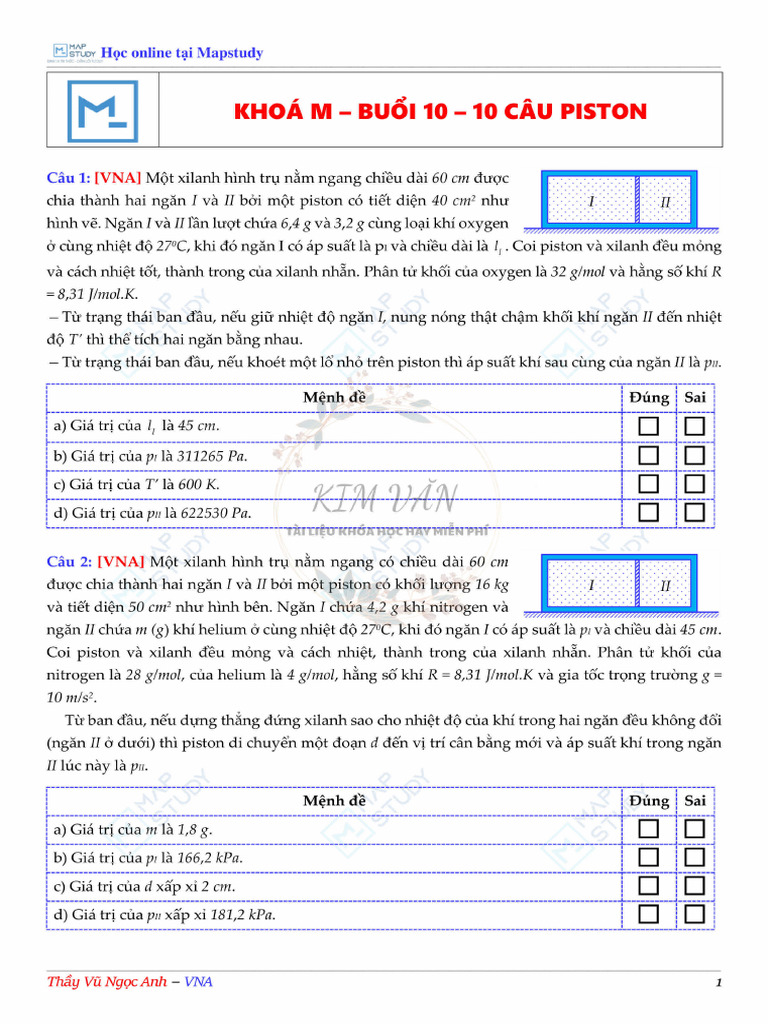 Khoa m - Buoi 10 - 10 Cau Piston | PDF