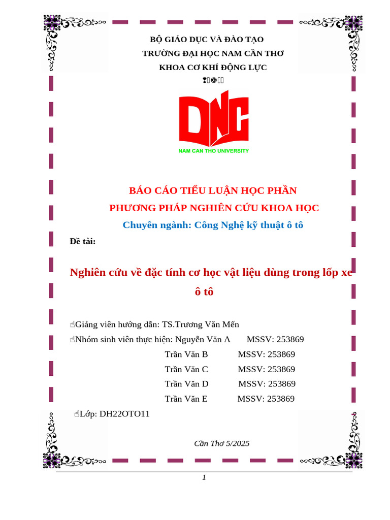 Mau Tieu Luan Mon PPNCKH | PDF