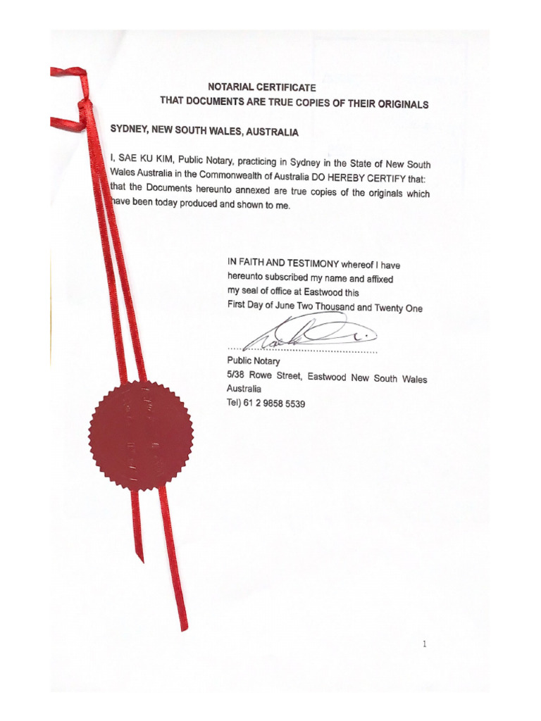 Notarial Certificate | PDF