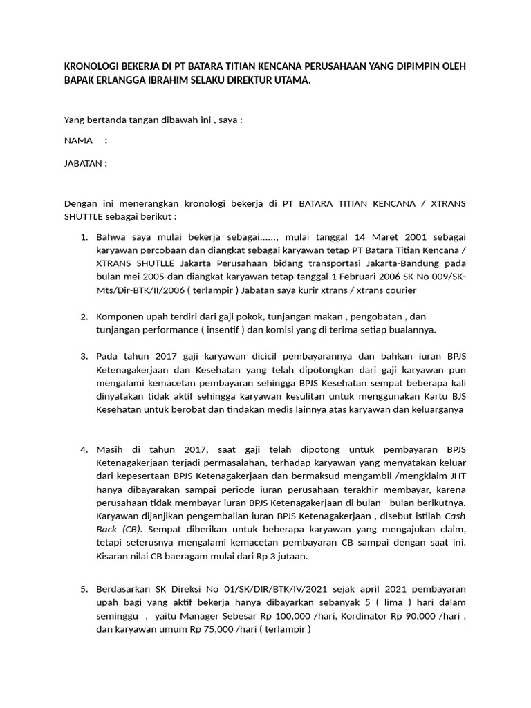Contoh Kronologi Terbaru 1 | PDF