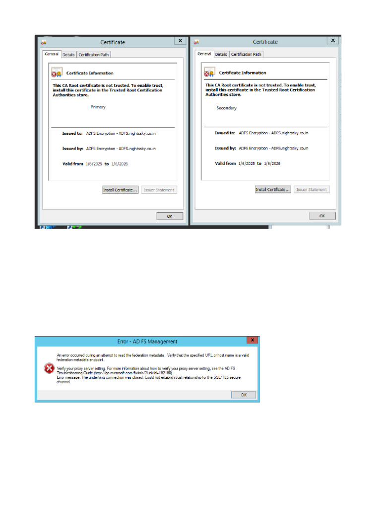 ADFS Certificates | PDF