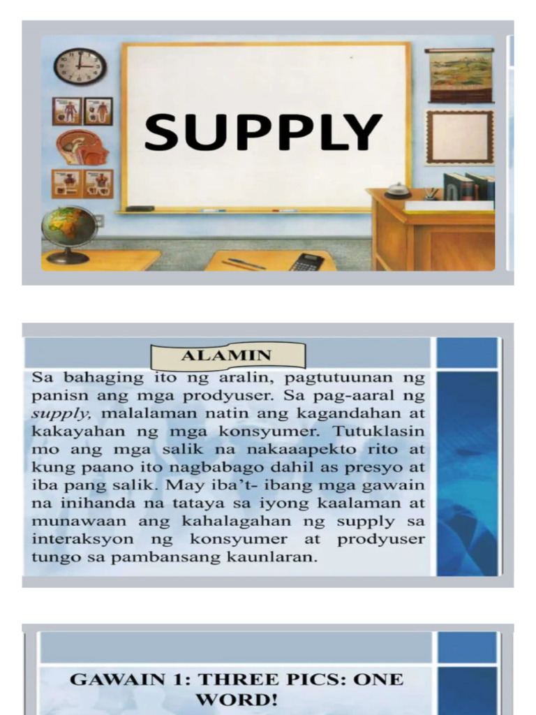 Aralin 3 Supply | PDF