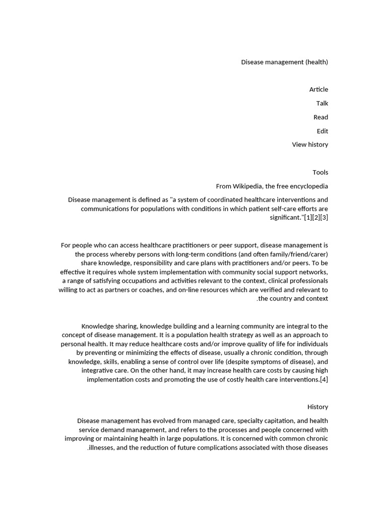 Understanding Disease Management Strategies | PDF | Health Sciences ...