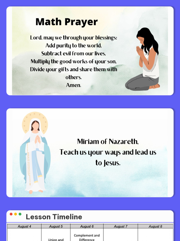 Math 7 Operation On Sets Union and Intersection Q1 | PDF | Set (Mathematics) | Intersection (Set ...