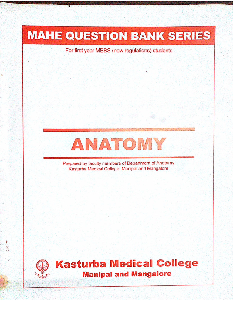 Anatomy Question Bank | PDF
