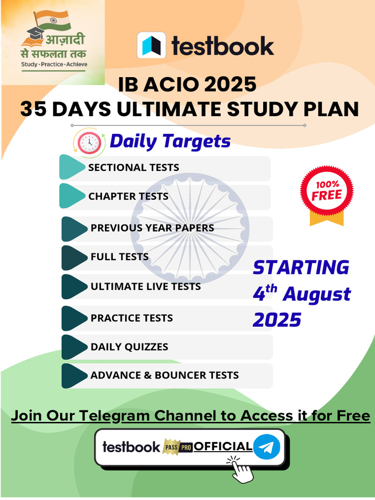 IB ACIO 2025 35 Days Ultimate Study Plan: Daily Targets | PDF