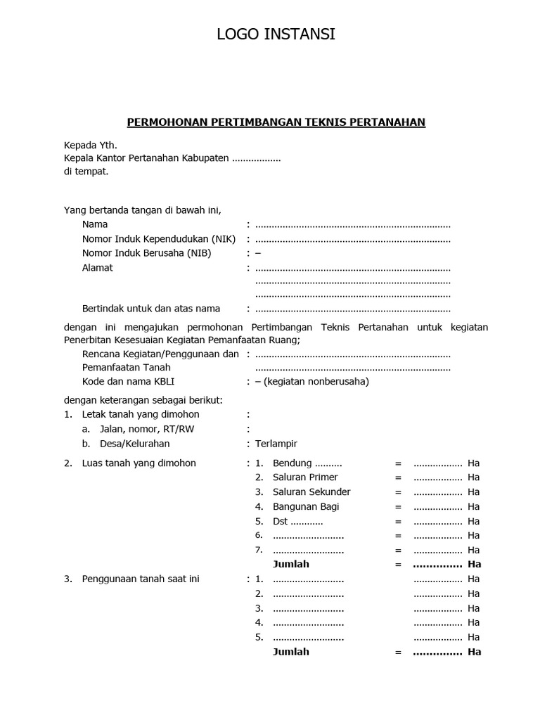 Contoh Format Surat Permohonan PTP | PDF