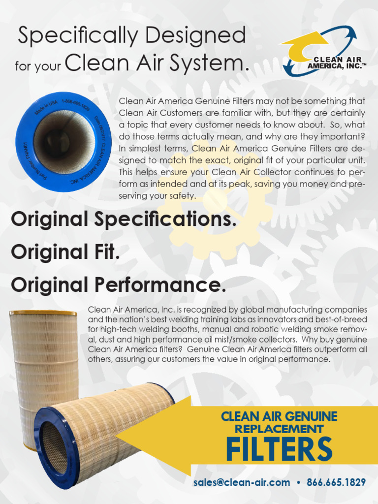 Clean Air America Genuine Filters Guide | PDF | Smoke | Industrial ...