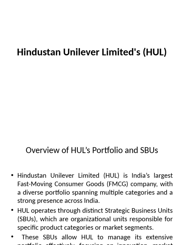 HUL Product Portfolio Overview | PDF | Brand | Unilever