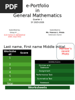 Sample Portfolio in Math | PDF