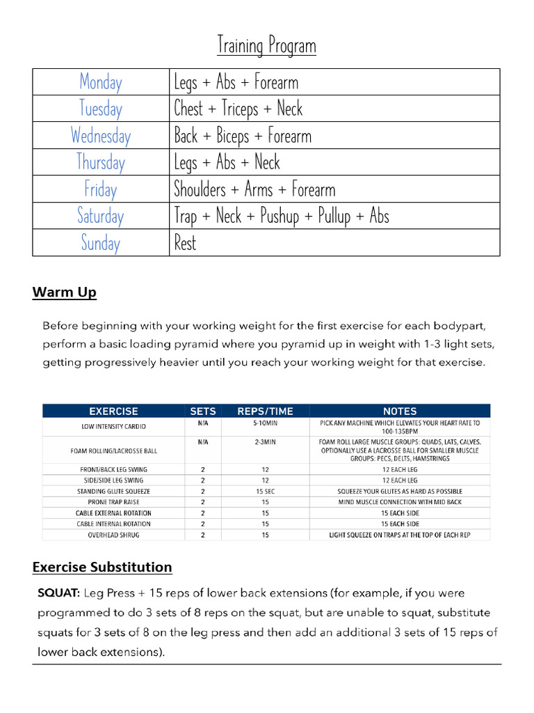 8-Week Strength Training Program | PDF