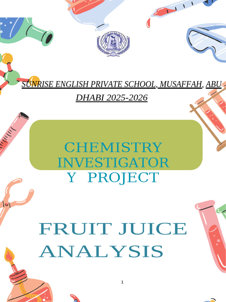 CHEM PROJECT Fruit Juice Analysis (1) | PDF | Carbohydrates | Foods