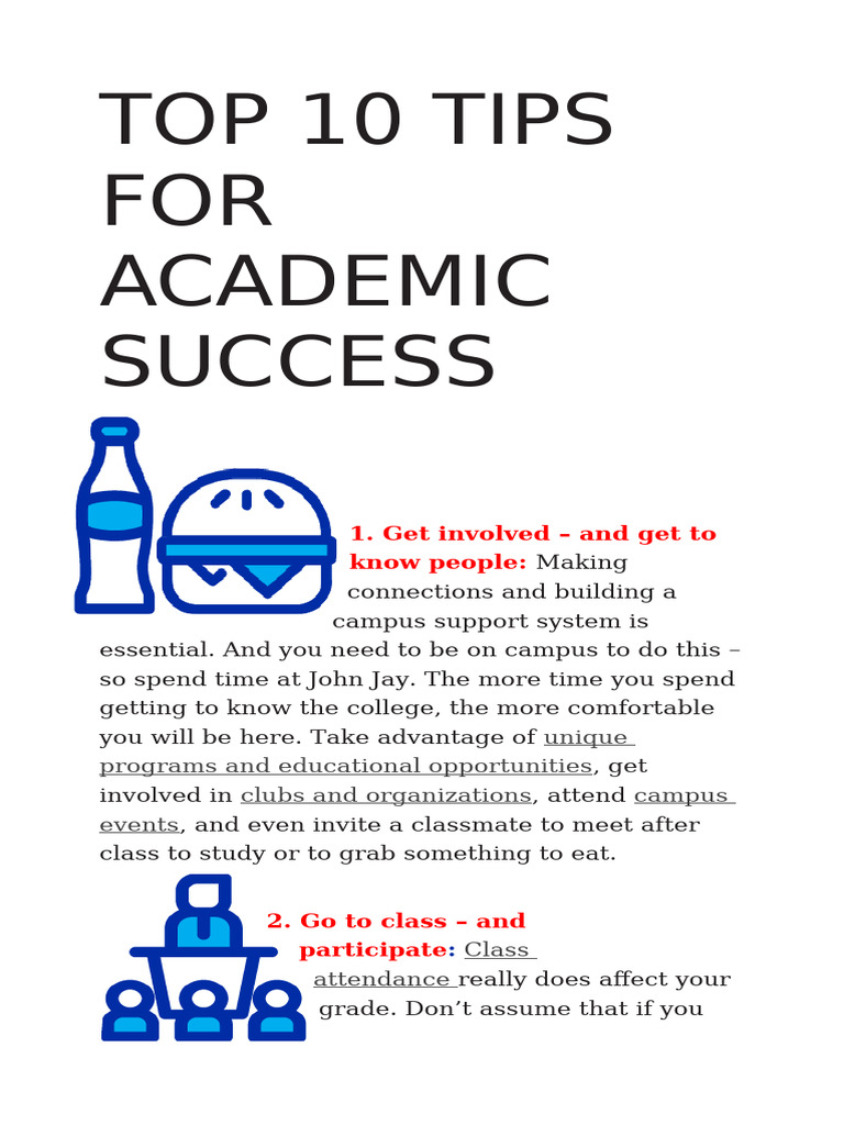 Top 10 Tips For Academic Success | PDF