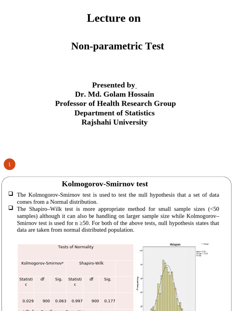Non Parametric Test | PDF | Student's T Test | Statistics