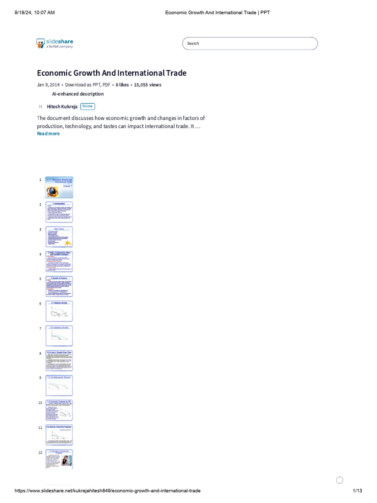 Economic Growth and Trade Dynamics | PDF | Economics | Consumption ...