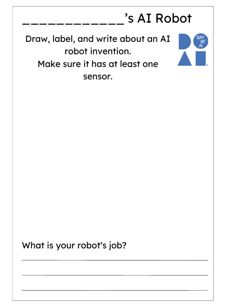 AI Robot Worksheet | PDF