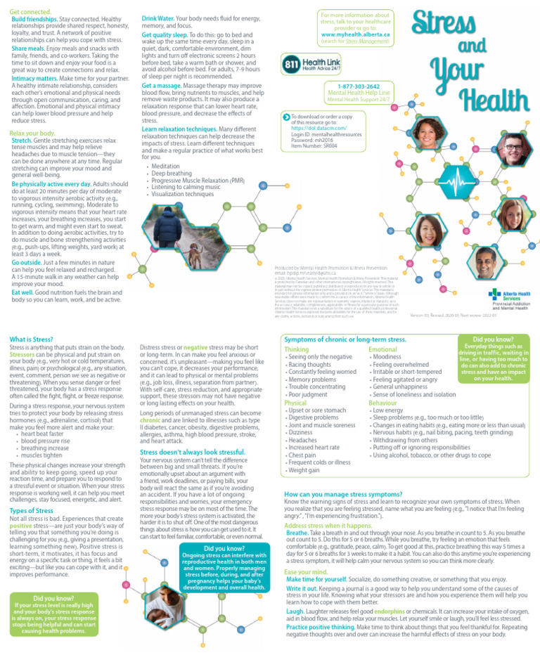 Stress Brochure | PDF | Intimate Relationships | Stress (Biology)