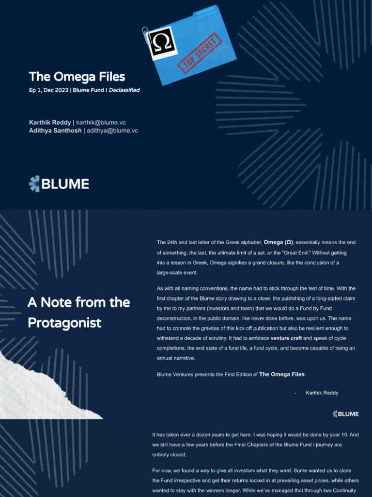 Blume Fund I: The Omega Files Unveiled | PDF | Corporate Finance ...