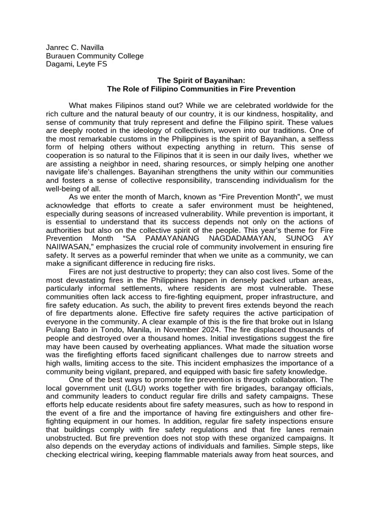 Dagami, Leyte, The Spirit of Bayanihan - The Role of Filipino ...