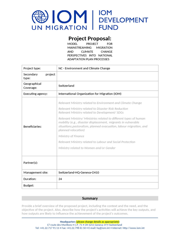 Migration and Climate Change Integration Project | PDF | Evaluation