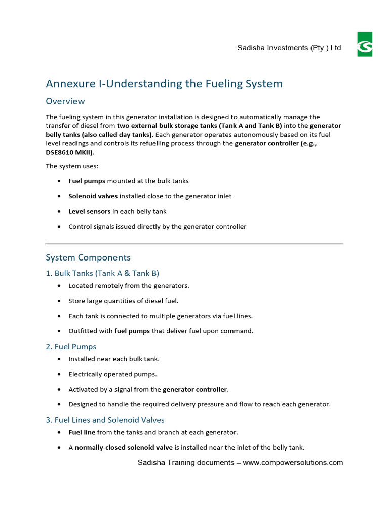 Annexure I-Understanding Fueling System | PDF | Pump | Valve