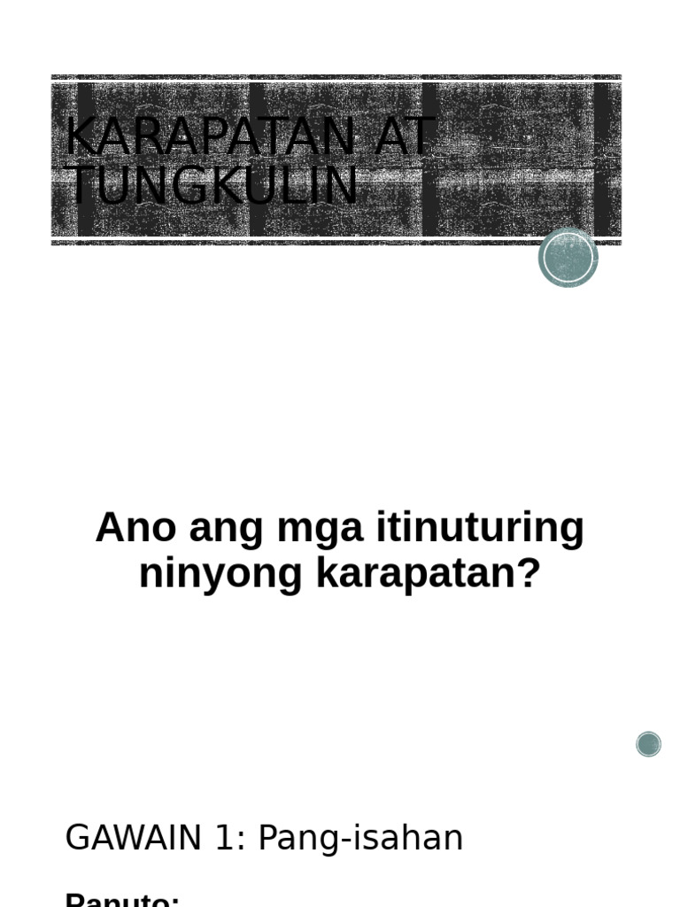 ESP 9 QUARTER 2-WEEK 1 KARAPATAN AT TUNGKULIN | PDF