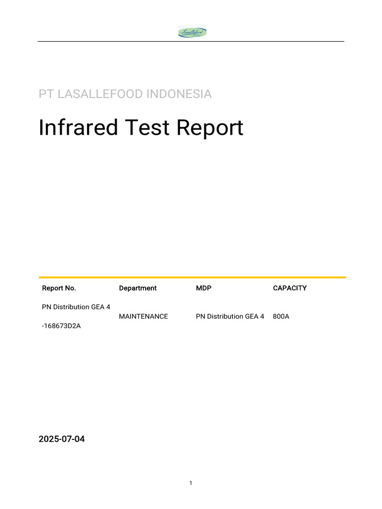 Infrared Test Report PN Distribution GEA 4 | PDF