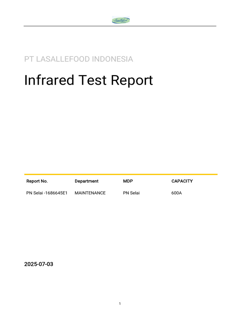 Infrared Test Report - PN Selai | PDF