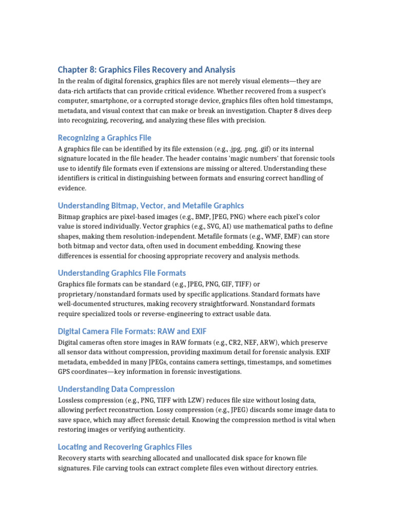 Chapter 8 Graphics Files Recovery | PDF | File Format | Data Compression