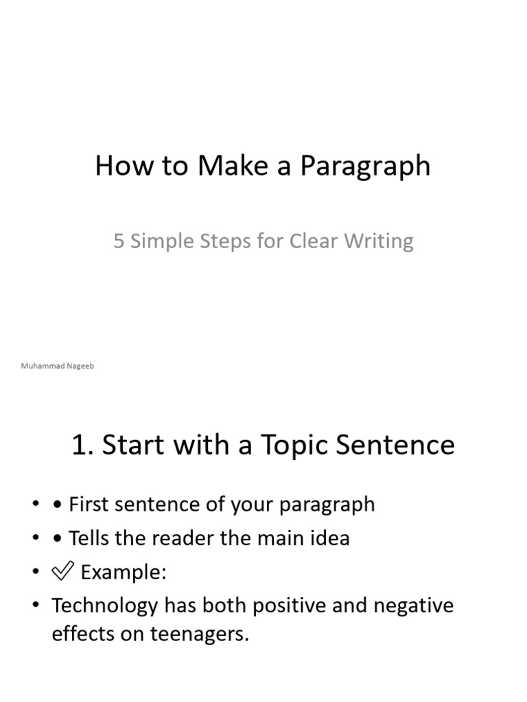 How To Make A Paragraph | PDF