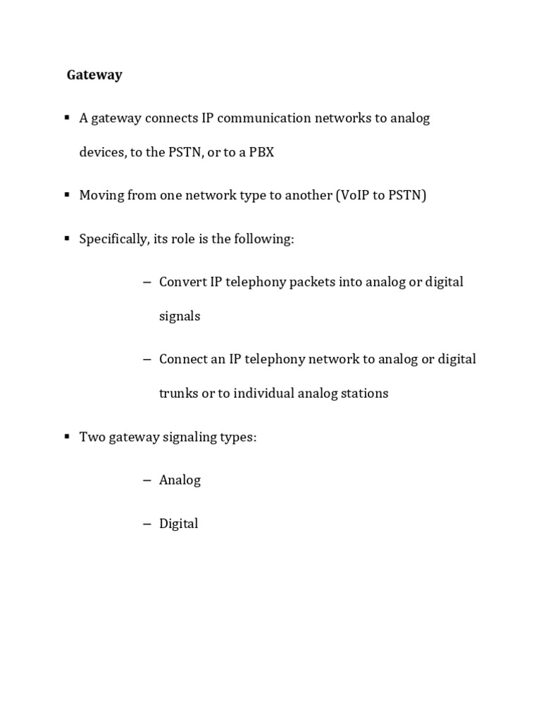 Gateway and Gatekeepers | PDF | Session Initiation Protocol | Voice Over Ip