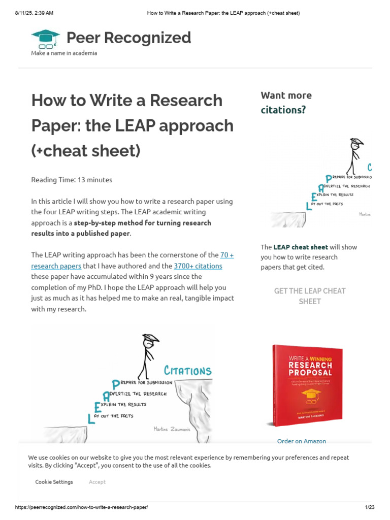 How To Write A Research Paper - The LEAP Approach (+cheat Sheet) | PDF ...