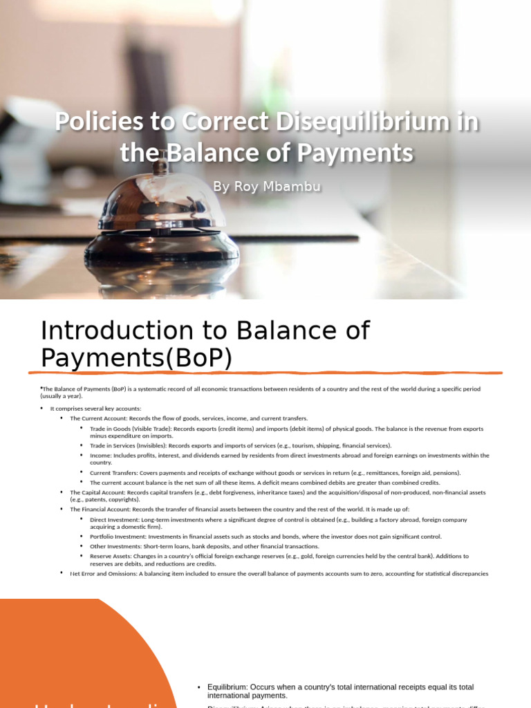Correcting Balance of Payments Imbalances | PDF | Balance Of Payments ...